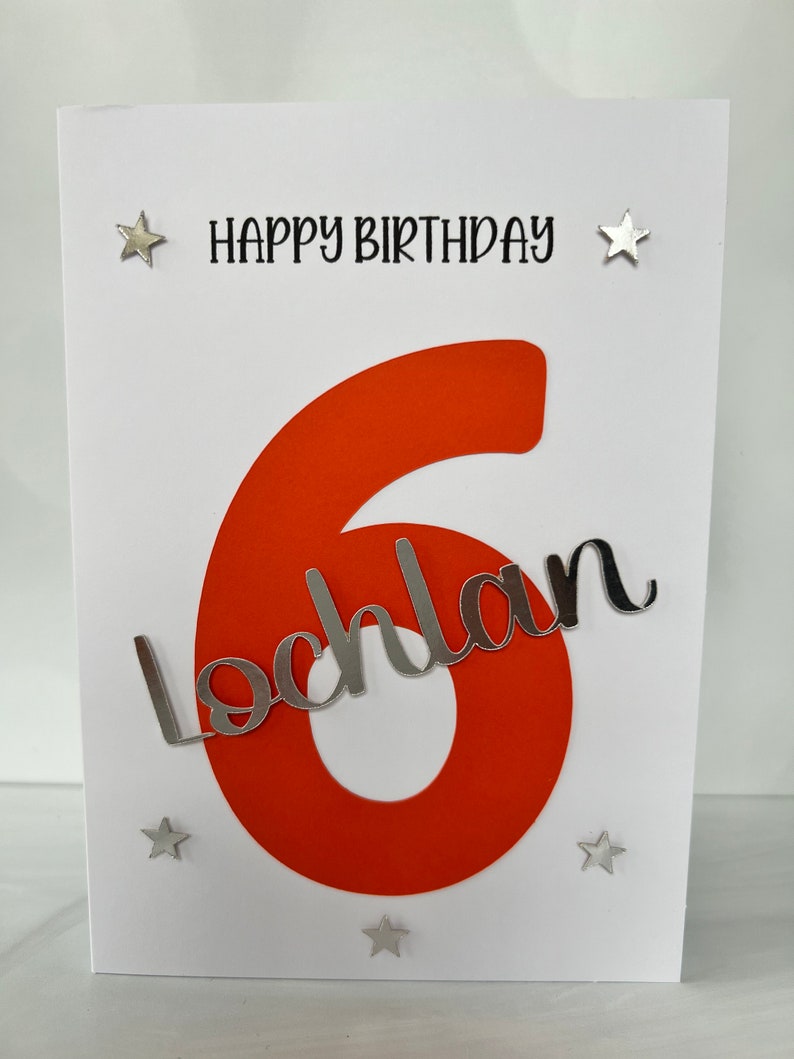 6th Birthday Card Kids Age Card Personalized - Etsy Australia