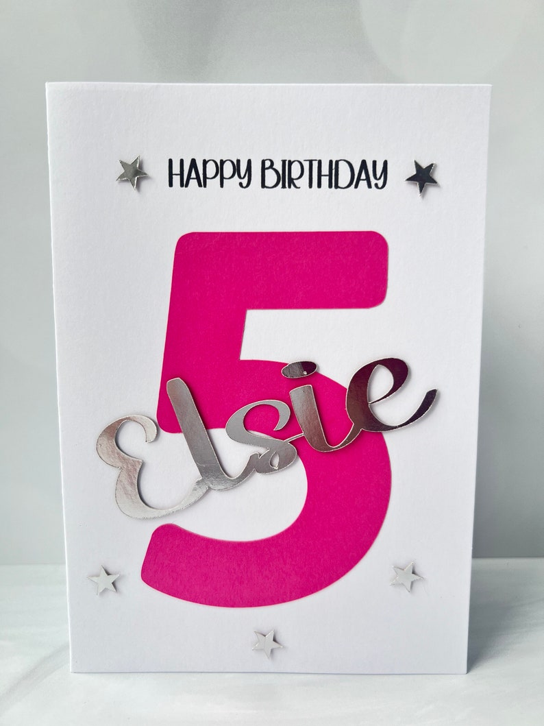 5th Birthday Card Children's Birthday Card Handmade - Etsy