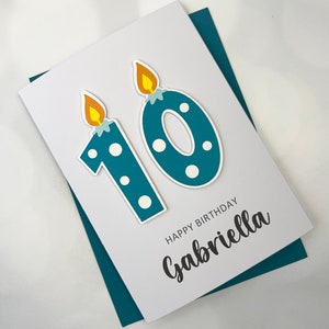 10th Birthday Card, Handmade, for Boys or Girls, Personalized ...
