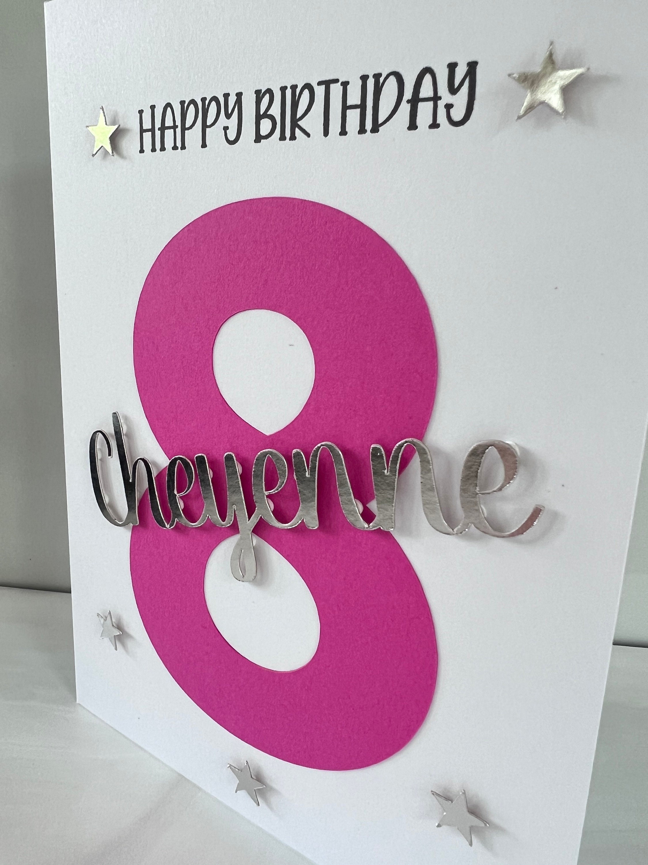 8th Birthday Card Kids Age Card Personalized - Etsy