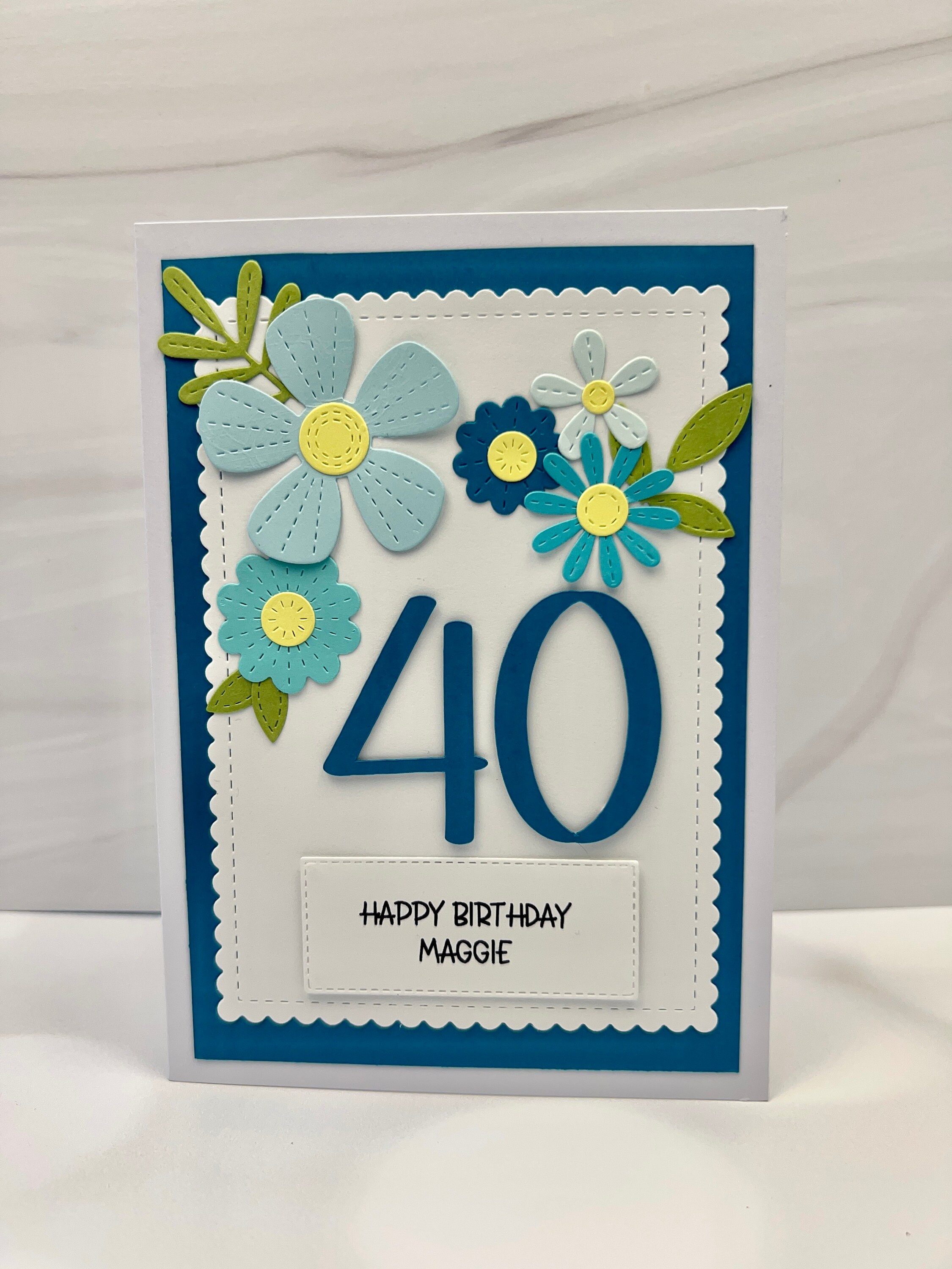 40th Birthday Card Handmade and Personalized Happy 40th Birthday ...