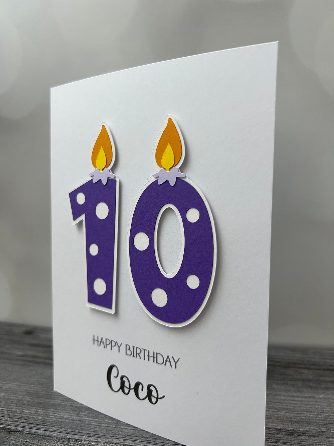 13th Birthday Card for Children, Candle Design. Handmade and ...
