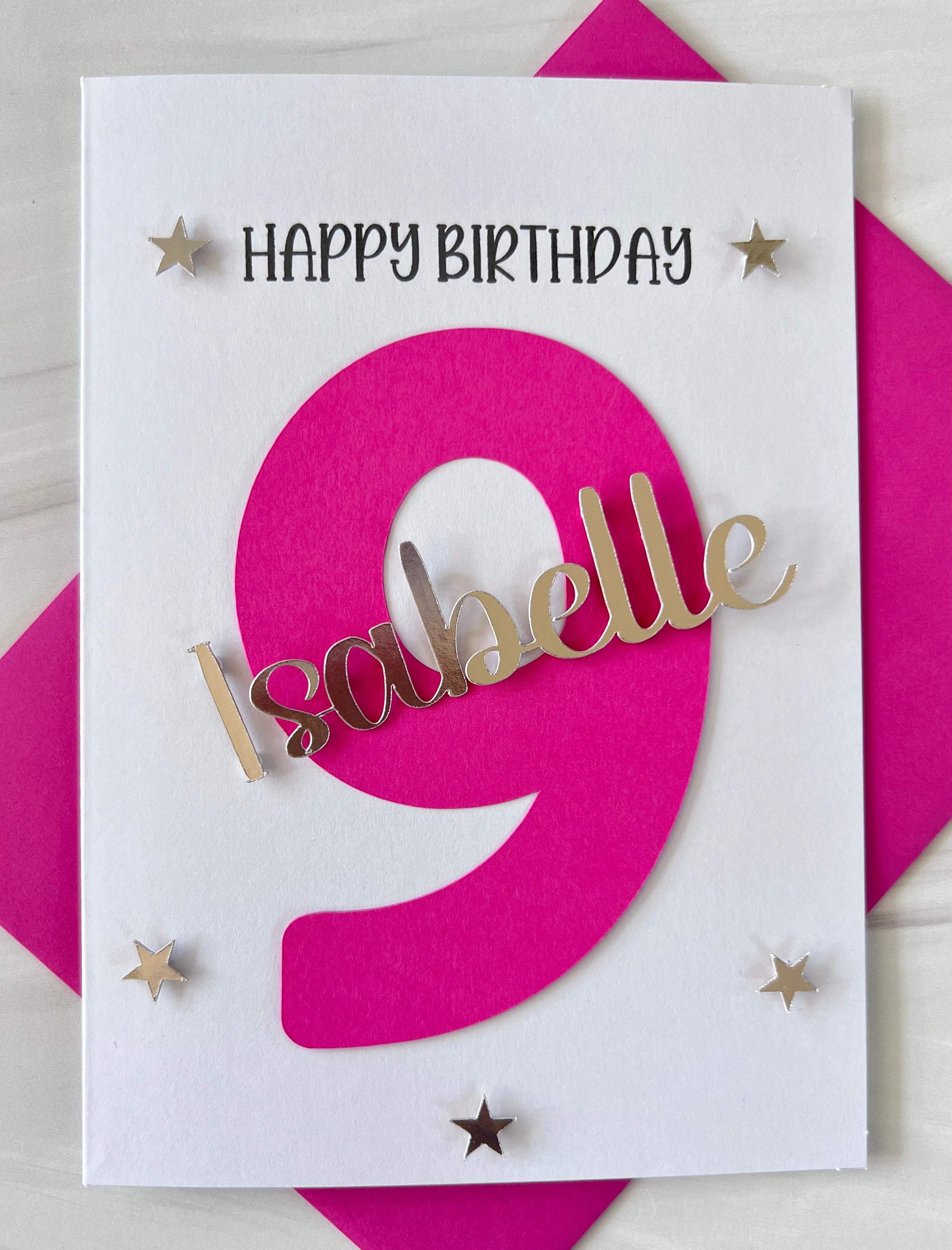 9th Birthday Card Kids Age Card Personalized - Etsy