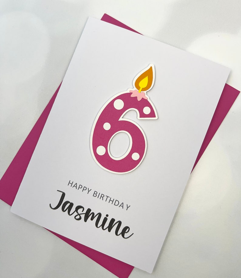 6th Birthday Card, Handmade, for Boys or Girls, Personalized, Available ...