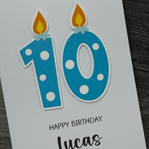 10th Birthday Card, Handmade, for Boys or Girls, Personalized ...
