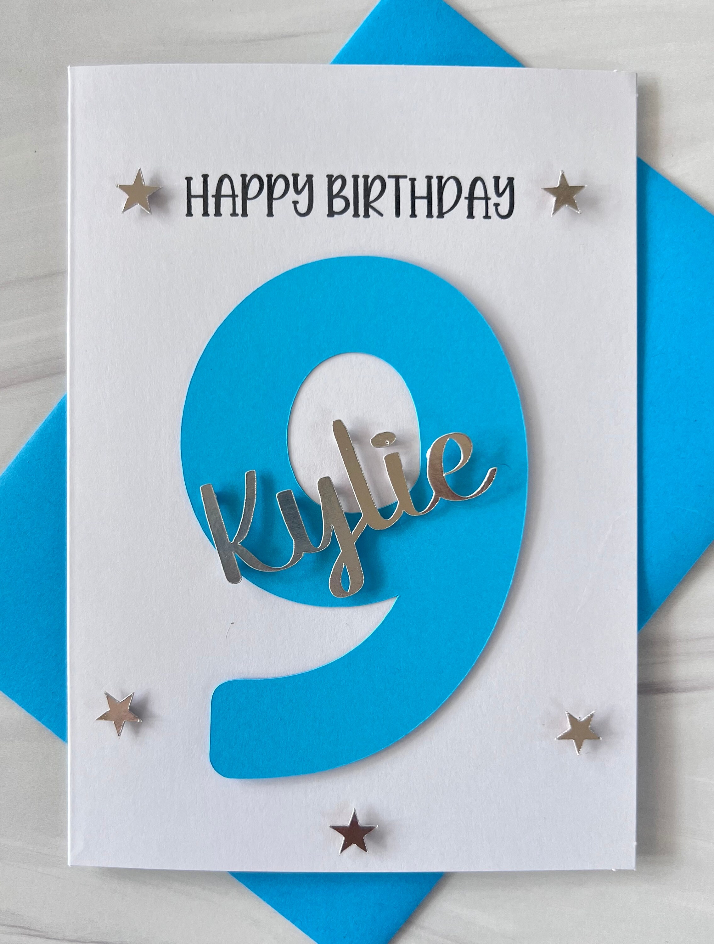 9th Birthday Card Kids Age Card Personalized - Etsy