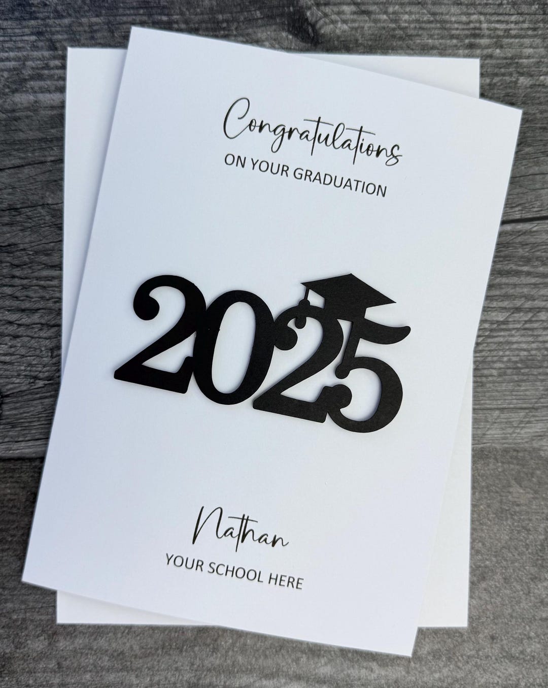Graduation Card, Class of 2025, Handmade and Personalized. School ...