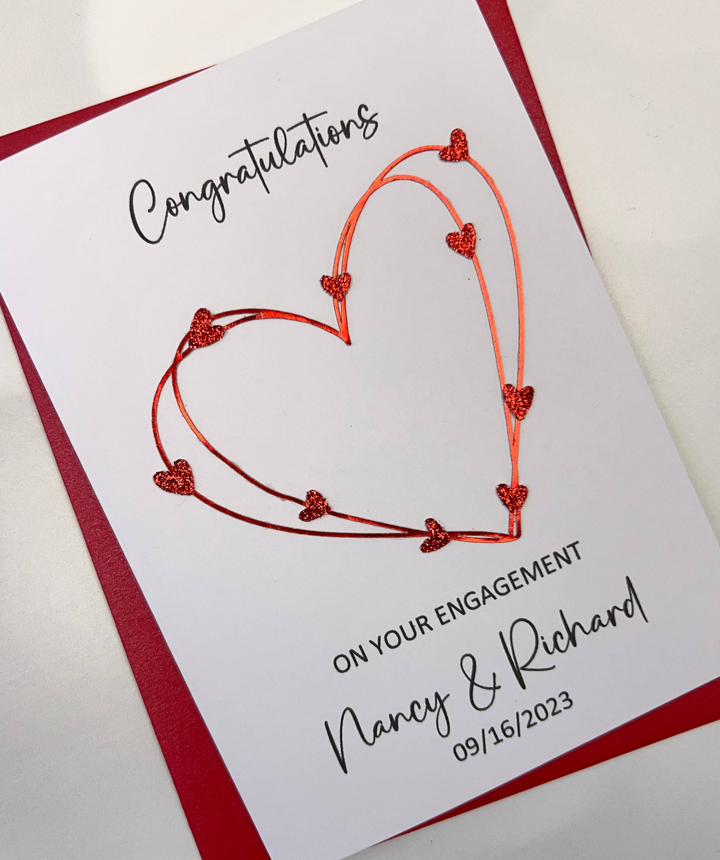 Engagement Card, Handmade and Personalized for the Happy Couple ...