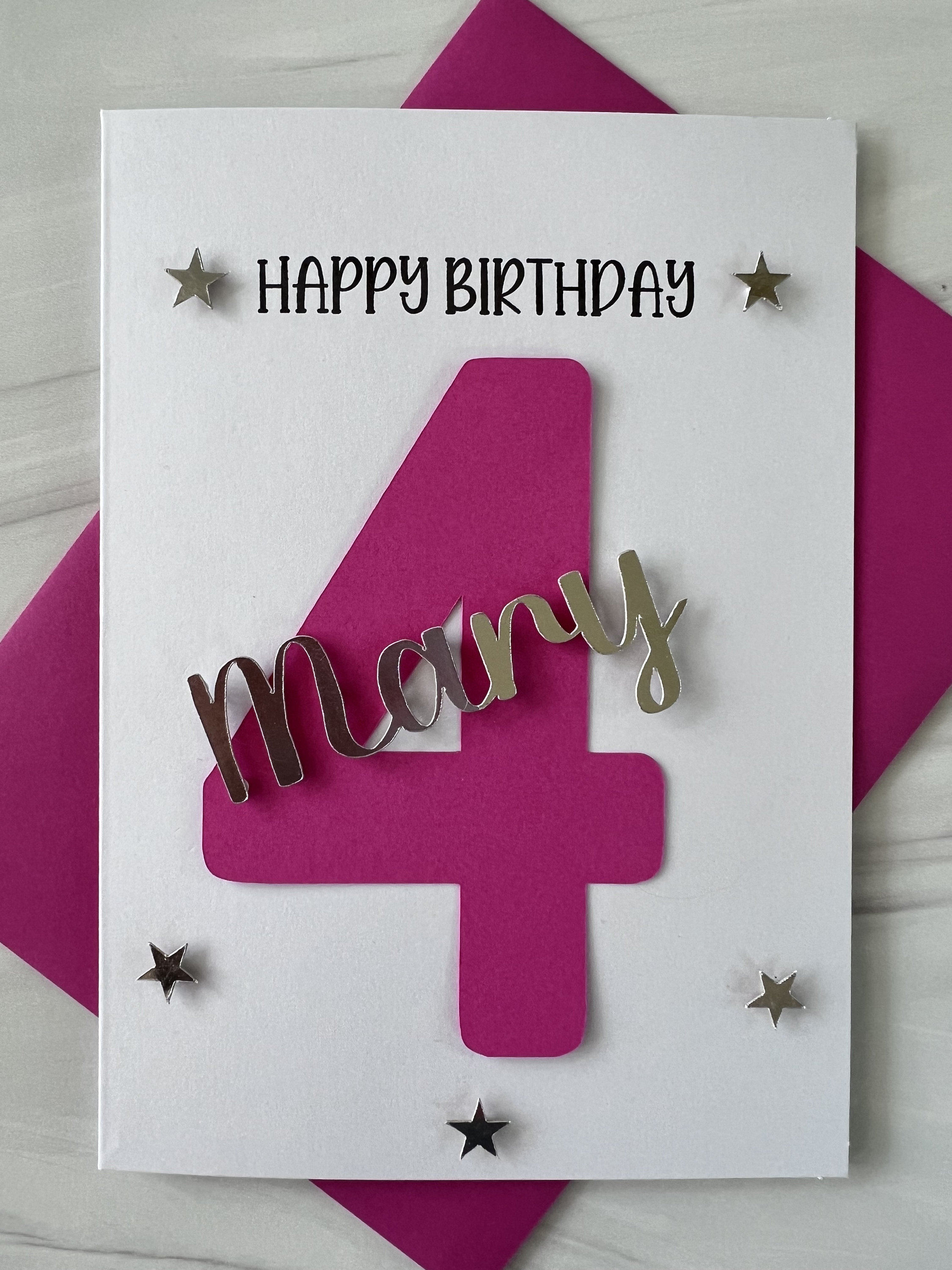 4th Birthday Card Kids Age Card Personalized - Etsy