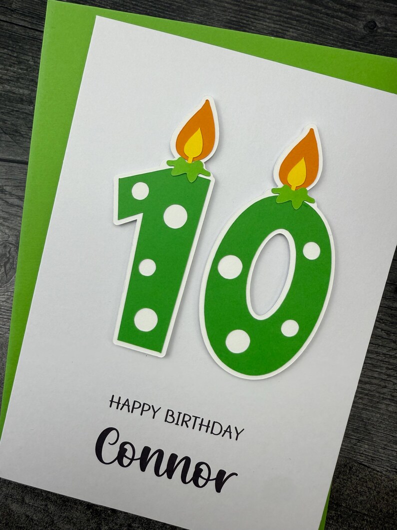 10th Birthday Card, Handmade, for Boys or Girls, Personalized ...