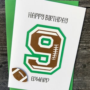 10th Birthday Football Birthday Card, Handmade and Personalized. - Etsy