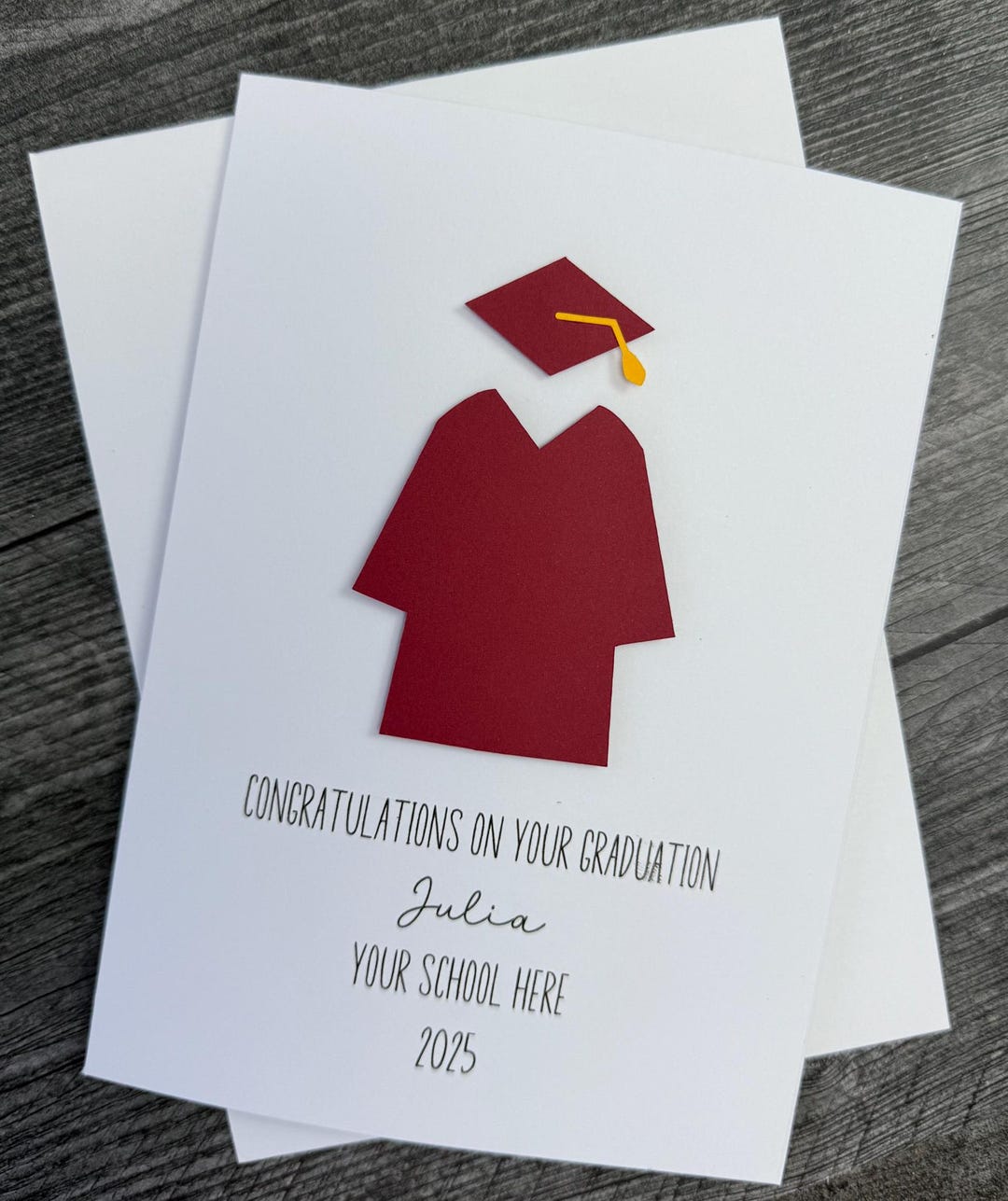 Graduation Card, Class of 2025, Handmade and Personalized, Various ...