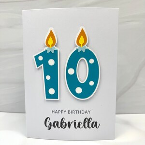 10th Birthday Card, Handmade, for Boys or Girls, Personalized ...