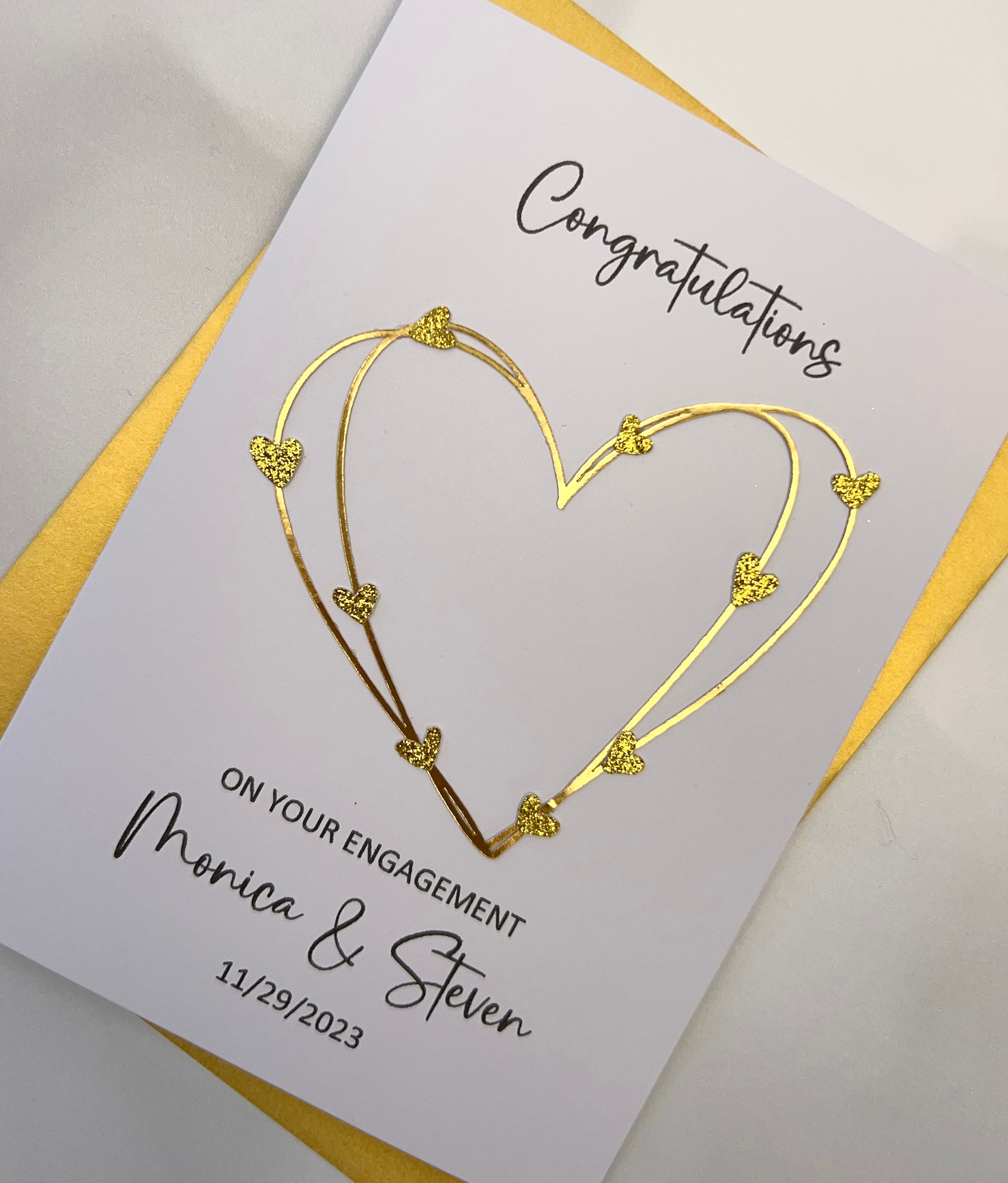 Engagement Card, Handmade and Personalized for the Happy Couple ...