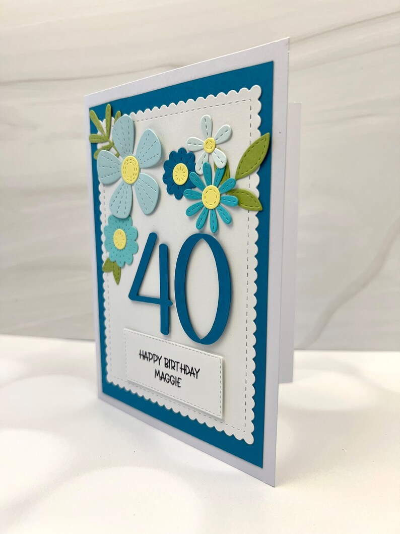 40th Birthday Card Handmade and Personalized Happy 40th Birthday ...
