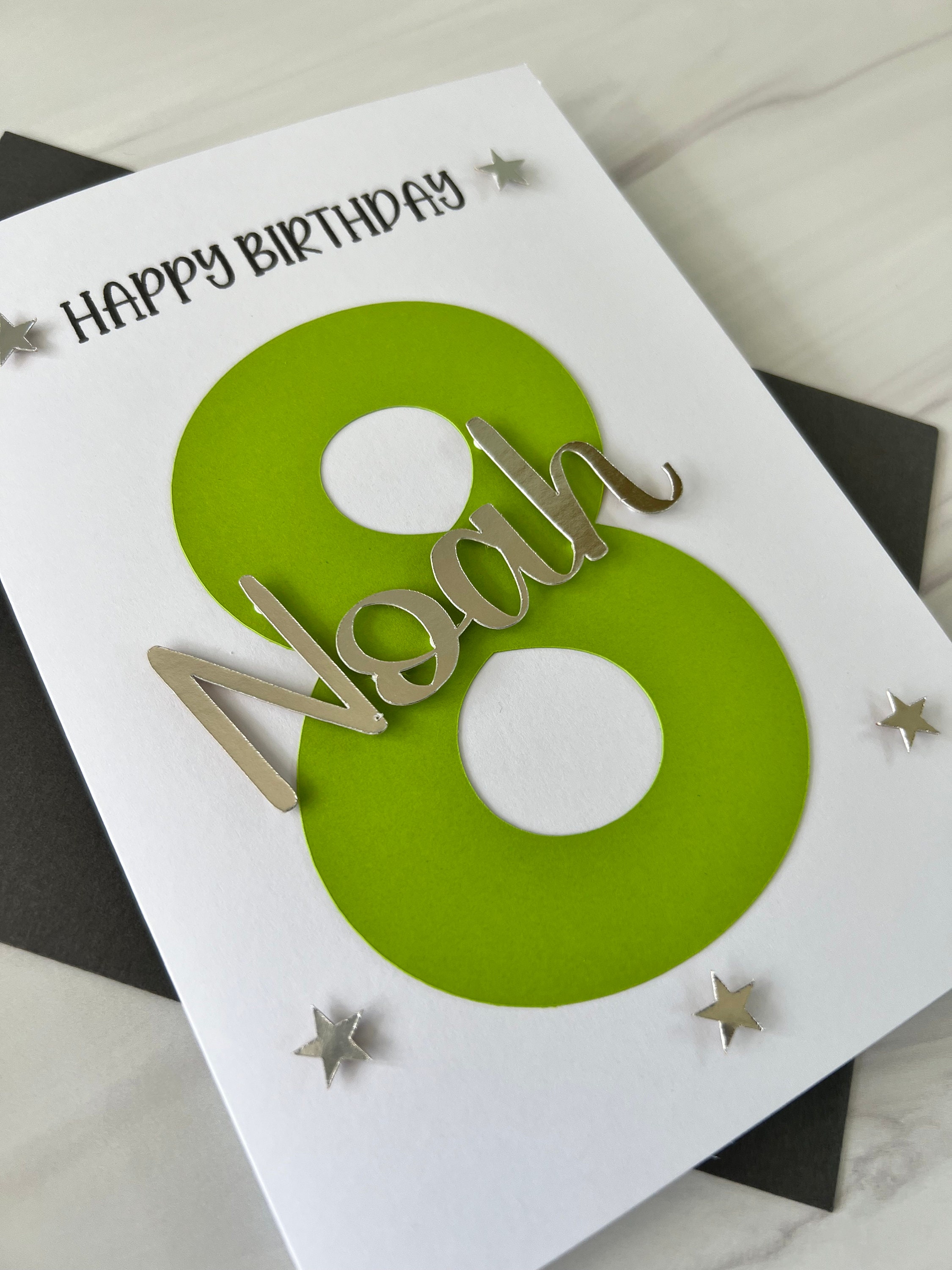8th Birthday Card Kids Age Card Personalized - Etsy