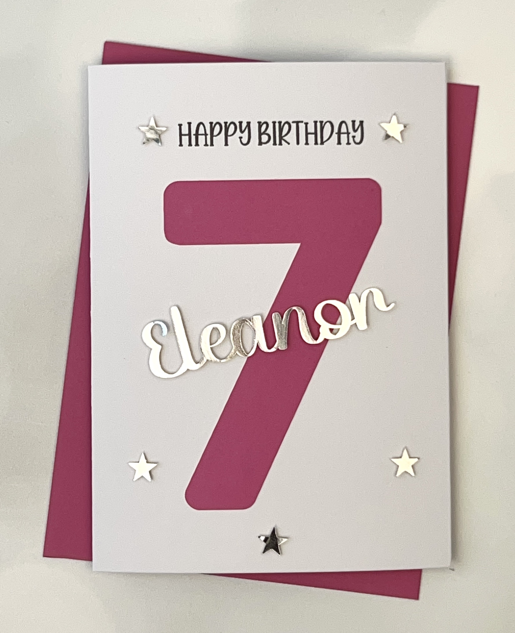 7th Birthday Card Kids Age Card Personalized - Etsy