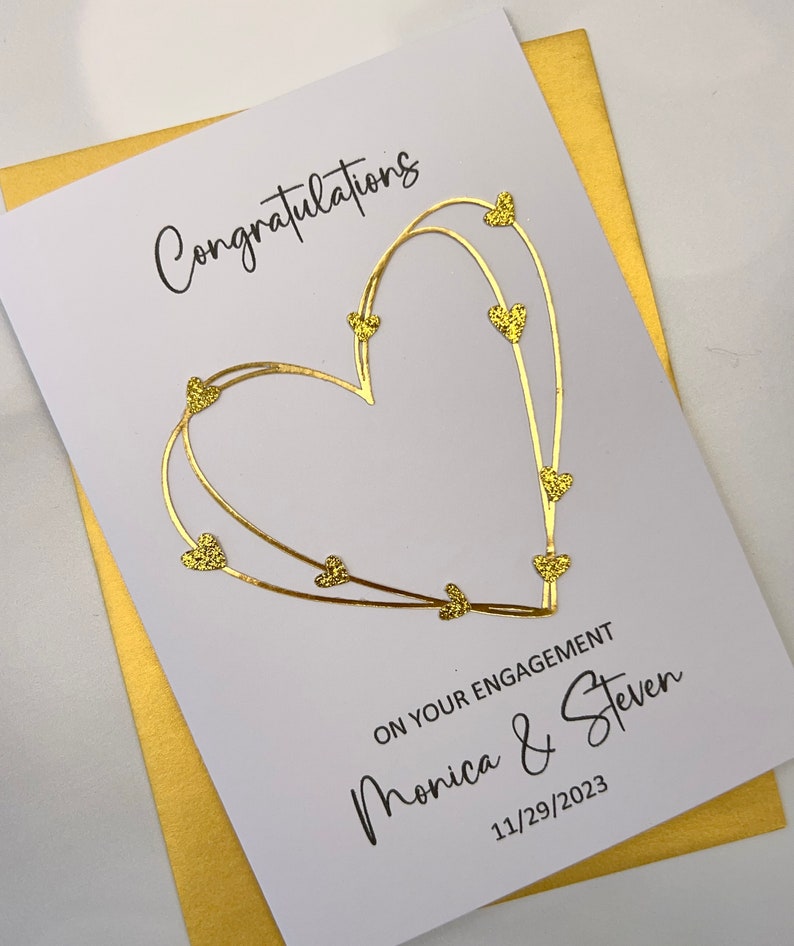 Engagement Card, Handmade and Personalized for the Happy Couple ...