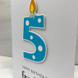 5th Birthday Card, Handmade, for Boys or Girls, Personalized, Available ...