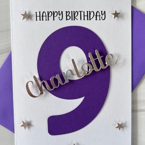 9th Birthday Card Kids Age Card Personalized - Etsy