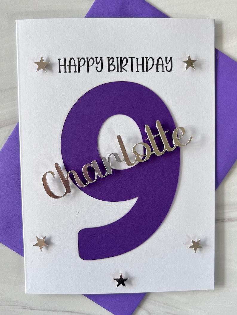 9th Birthday Card Kids Age Card Personalized - Etsy