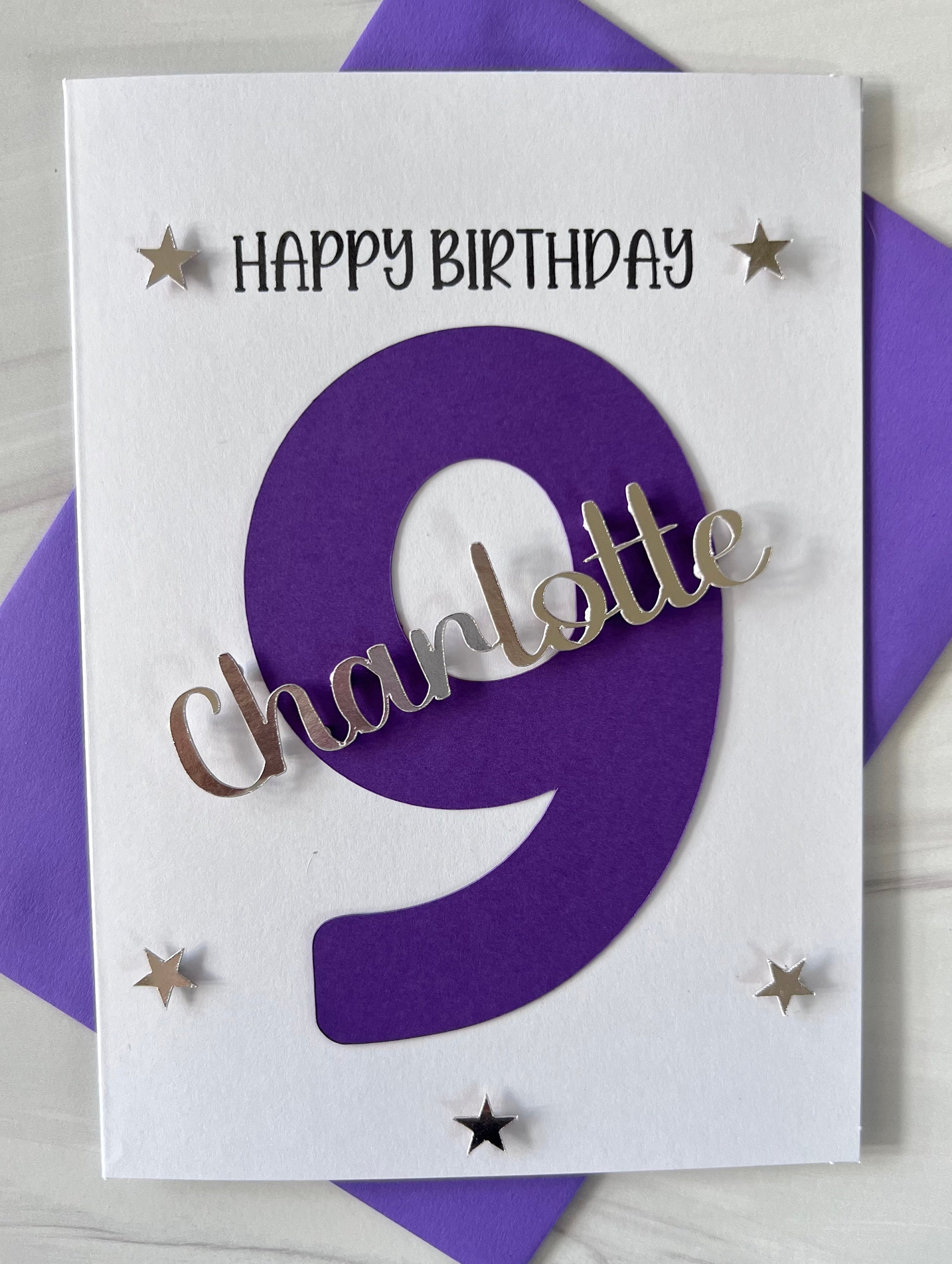 9th Birthday Card Kids Age Card Personalized - Etsy