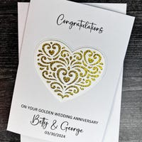 Golden Wedding Cards - Etsy UK
