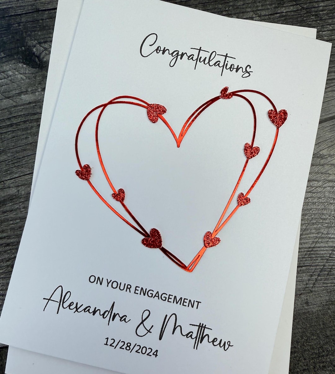 Engagement Card, Handmade and Personalized for the Happy Couple ...