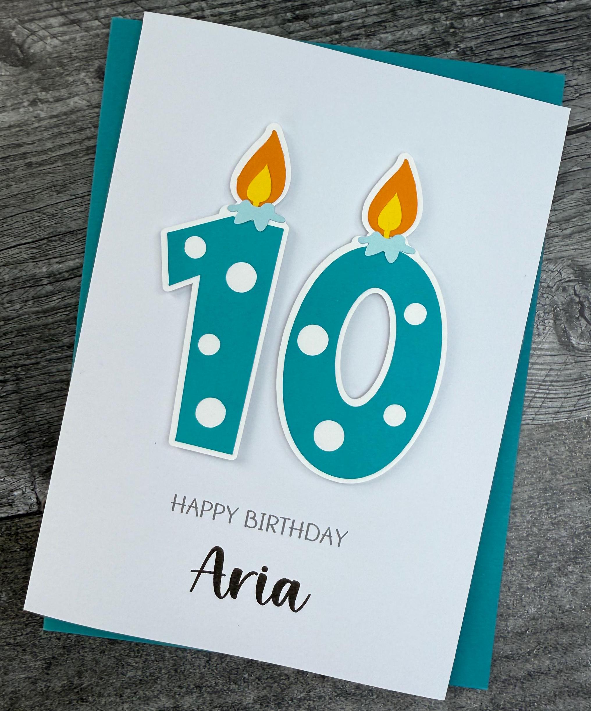 10th Birthday Card, Handmade, for Boys or Girls, Personalized ...