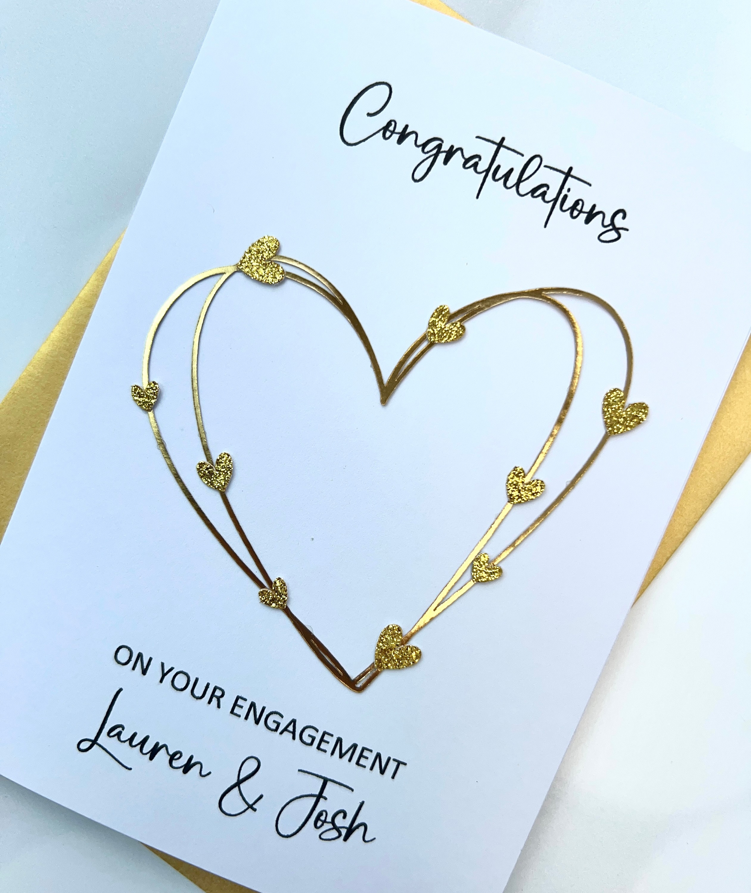 Engagement Card, Handmade and Personalized for the Happy Couple ...