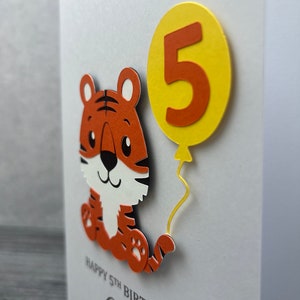 Tiger Birthday Card for Children, Handmade and Personalized for Boys or ...