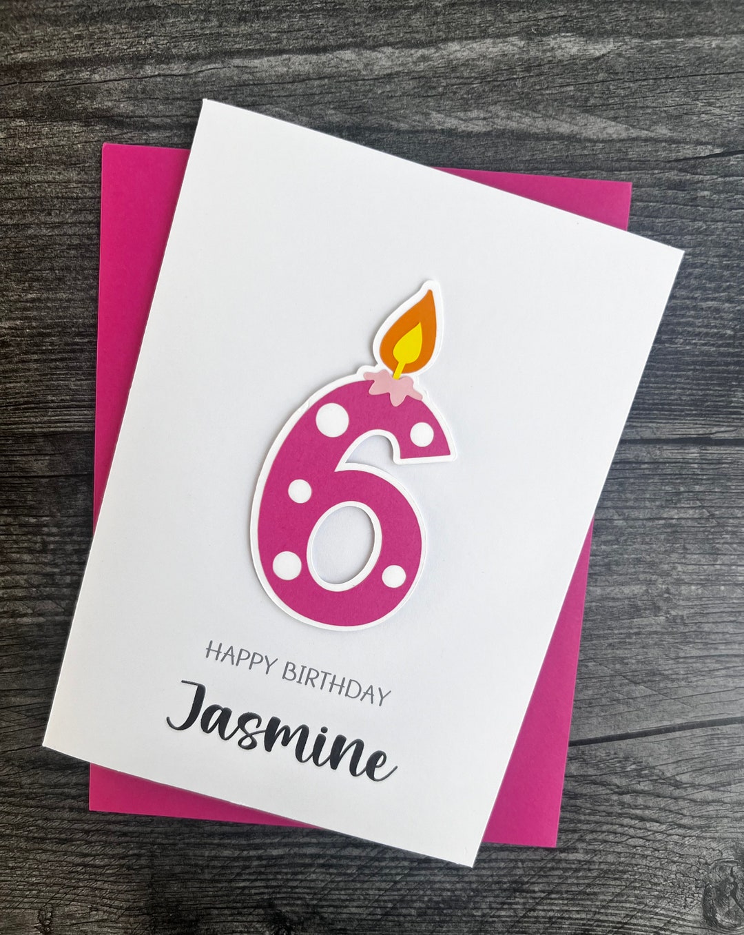 6th Birthday Card, Handmade, for Boys or Girls, Personalized, Available ...