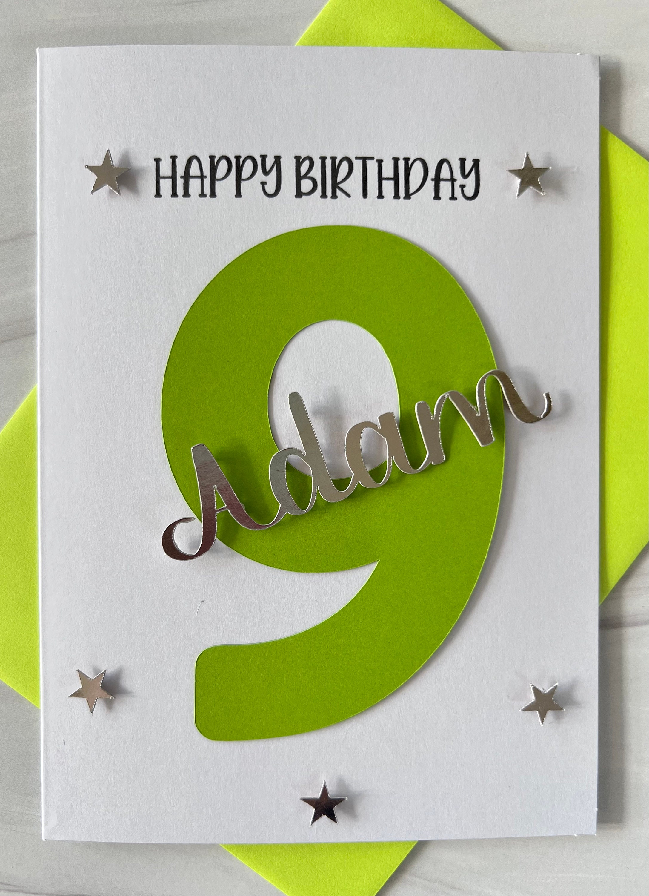 9th Birthday Card Kids Age Card Personalized - Etsy