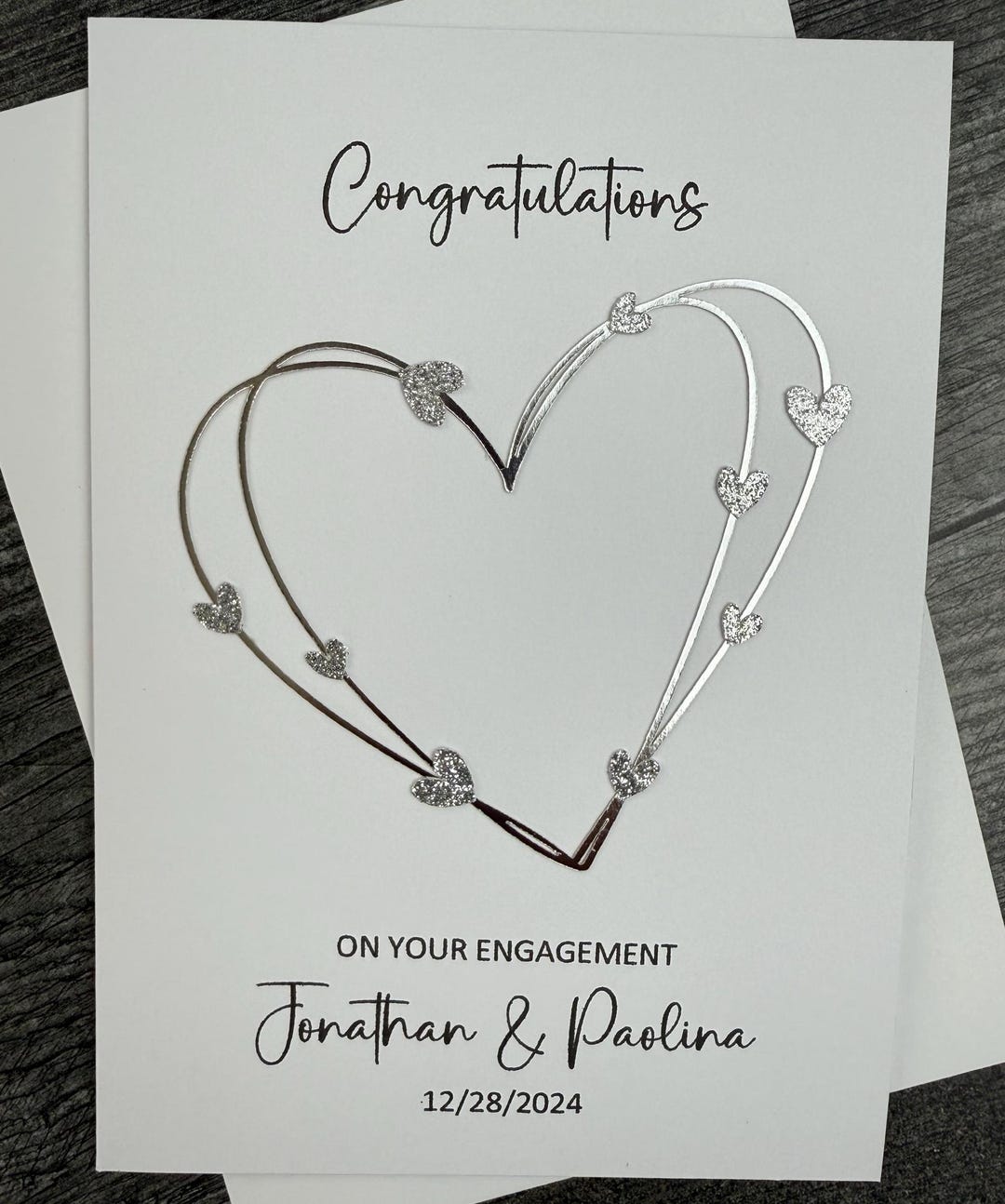 Engagement Card, Handmade and Personalized for the Happy Couple ...