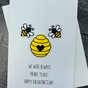 Valentine's Day Card With Cute Bees Design, Handmade and Personalized ...