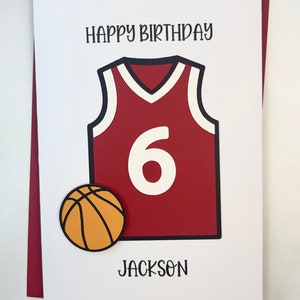 Basketball Birthday Card, Handmade, Personalized, Any Age, Various ...