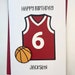 Basketball Birthday Card, Handmade, Personalized, Any Age, Various ...