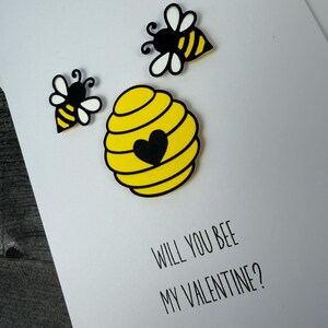 Valentine's Day Card With Cute Bees Design, Handmade and Personalized ...