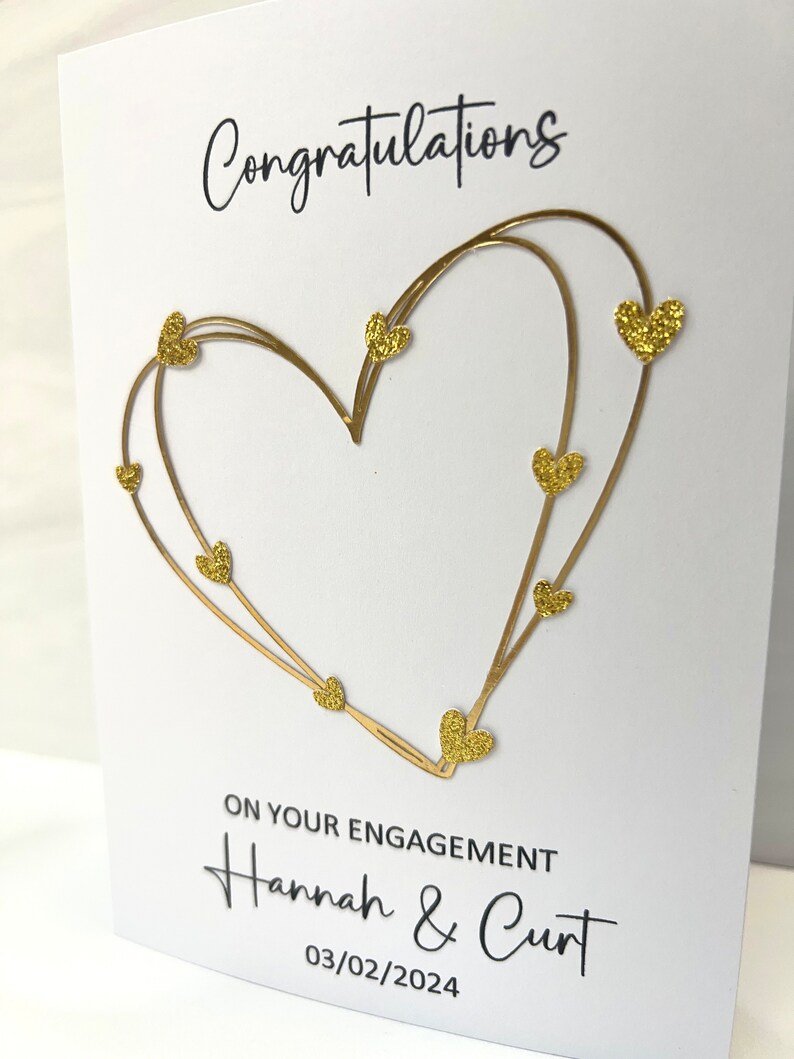 Engagement Card, Handmade and Personalized for the Happy Couple ...