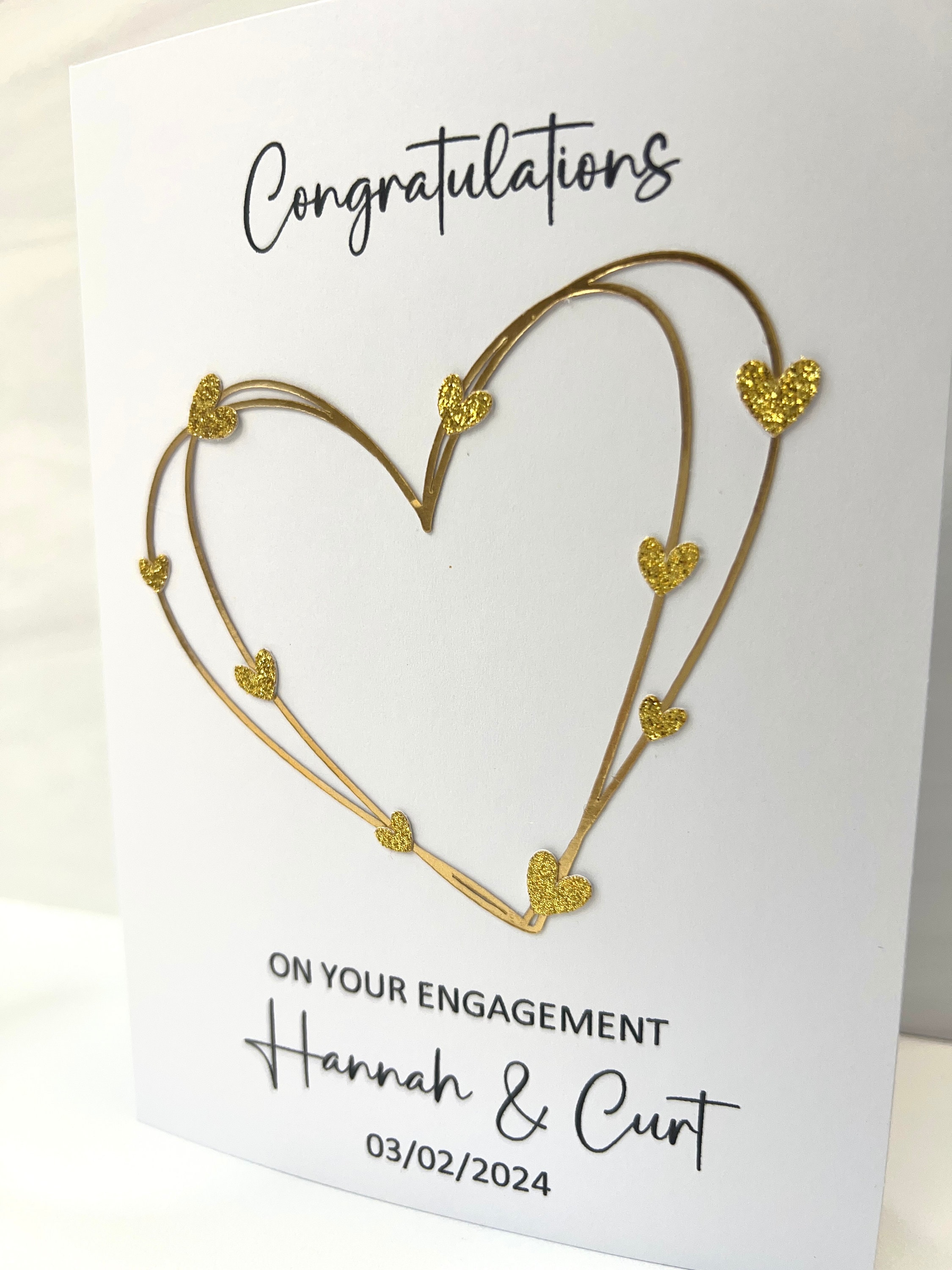 Engagement Card, Handmade and Personalized for the Happy Couple ...