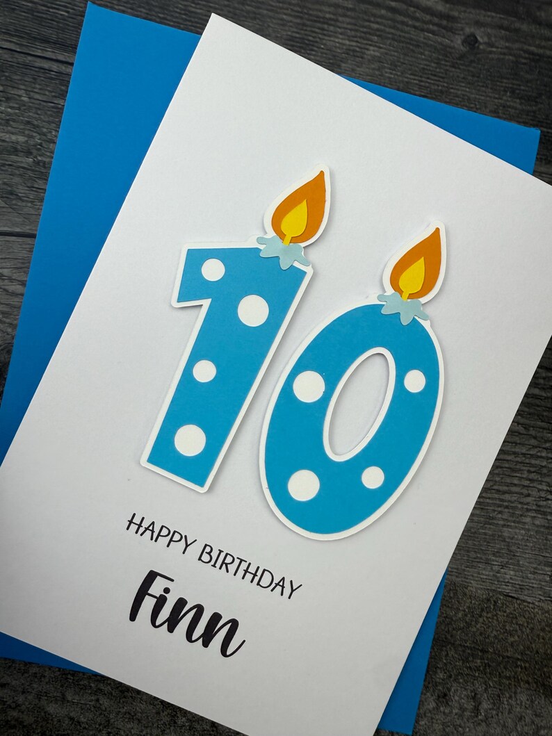 10th Birthday Card, Handmade, for Boys or Girls, Personalized ...