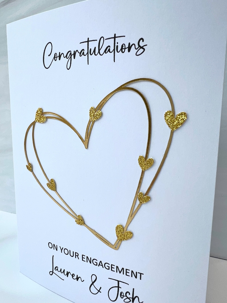 Engagement Card, Handmade and Personalized for the Happy Couple ...