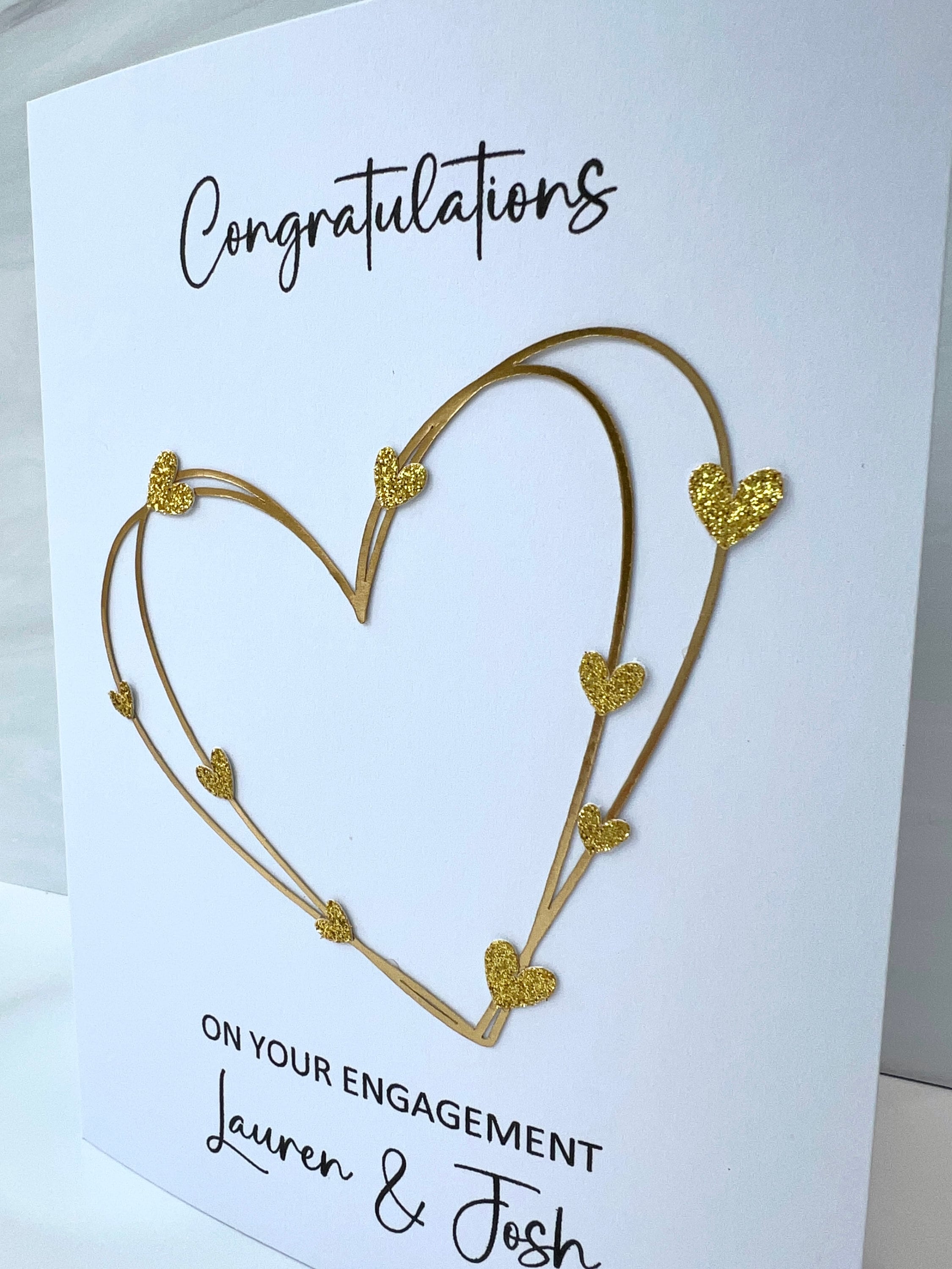 Engagement Card, Handmade and Personalized for the Happy Couple ...