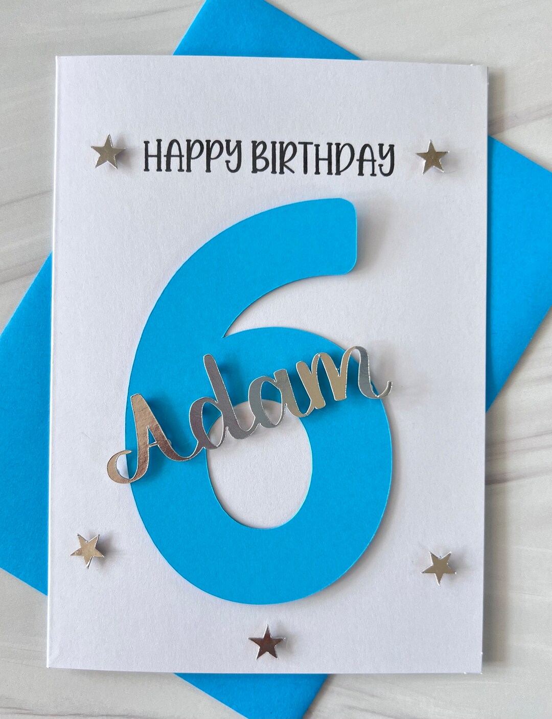 6th Birthday Card Kids Age Card Personalized - Etsy