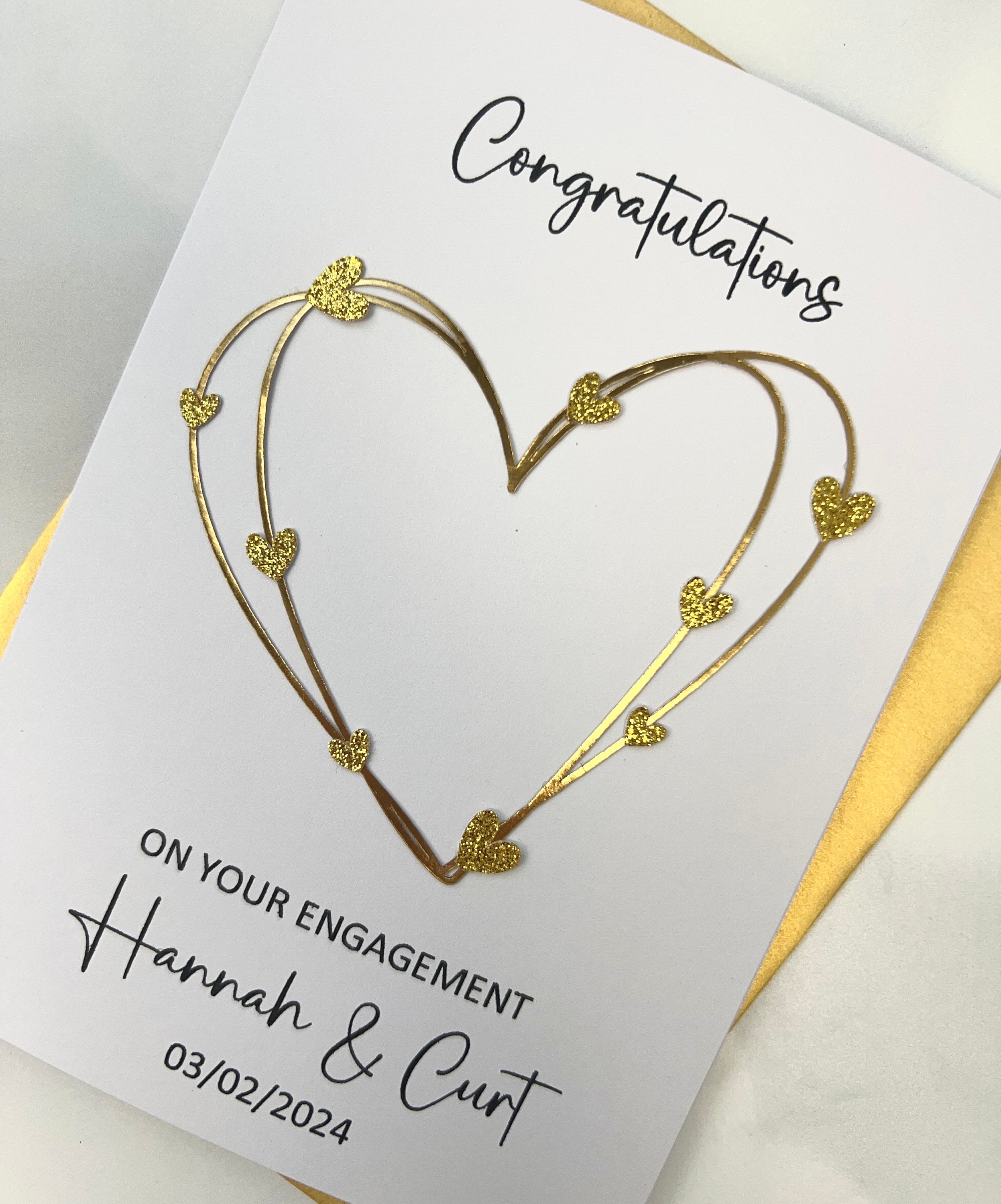 Engagement Card, Handmade and Personalized for the Happy Couple ...