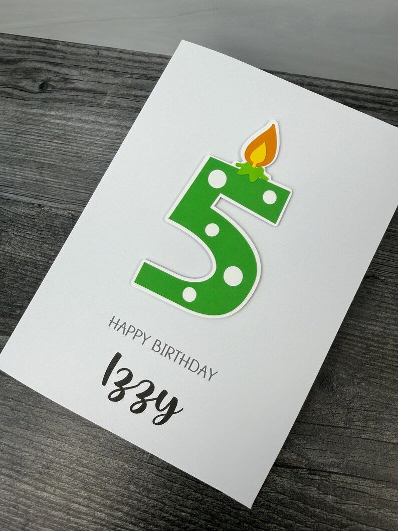 5th Birthday Card, Handmade, for Boys or Girls, Personalized, Available ...