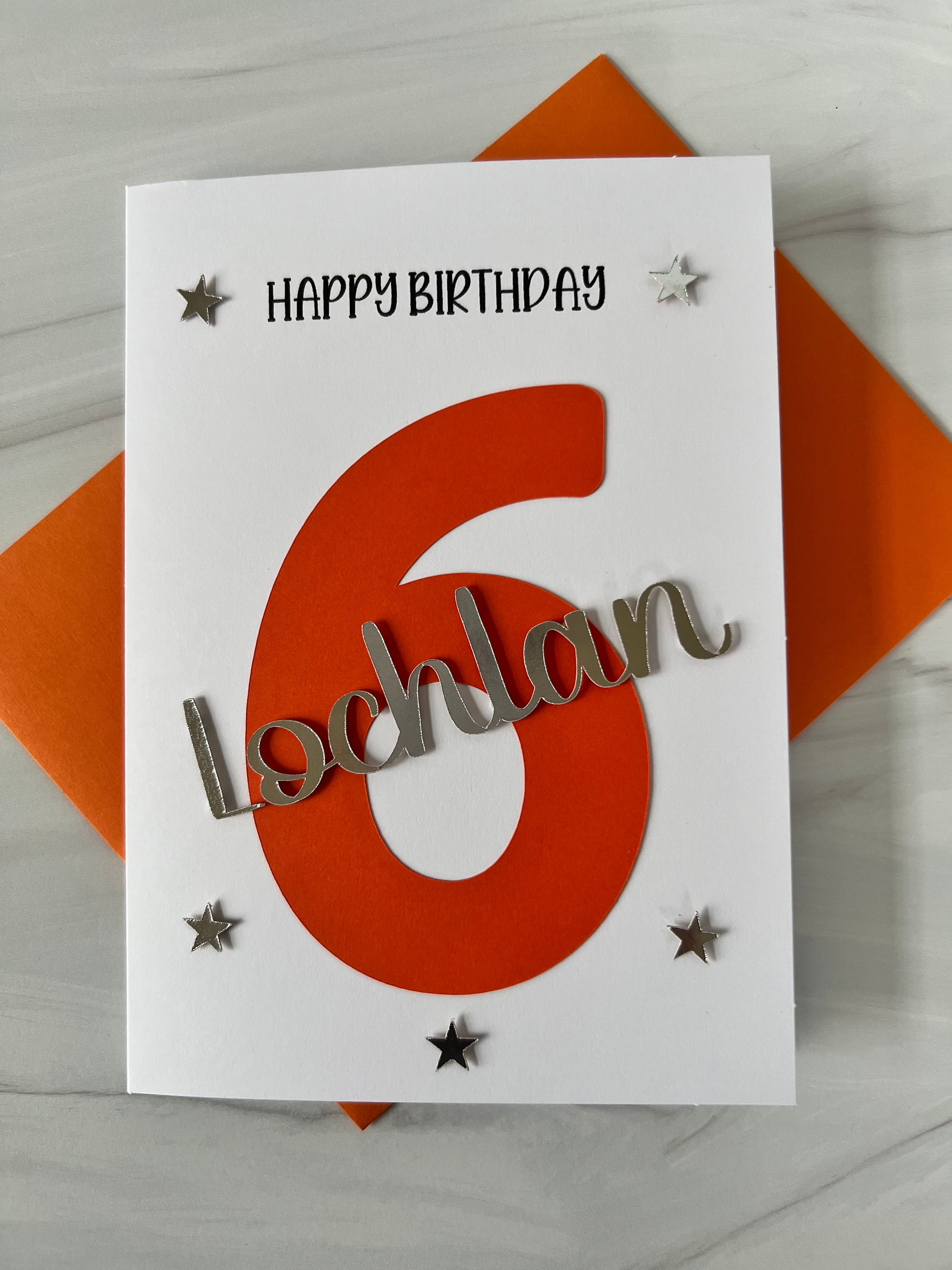 6th Birthday Card Kids Age Card Personalized - Etsy Australia