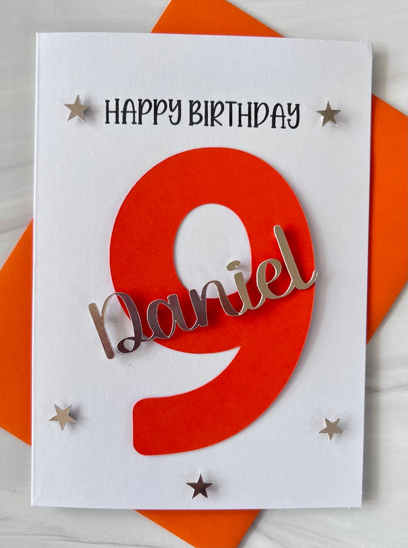 9th Birthday Card Kids Age Card Personalized - Etsy