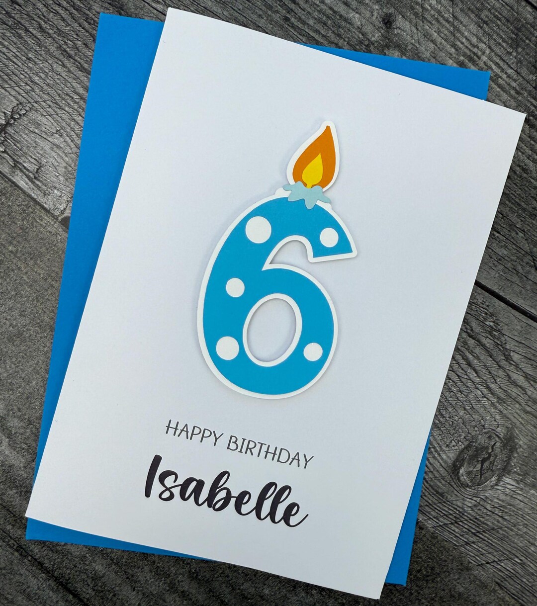 6th Birthday Card, Handmade, for Boys or Girls, Personalized, Available ...