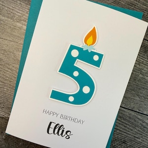 5th Birthday Card, Handmade, for Boys or Girls, Personalized, Available ...